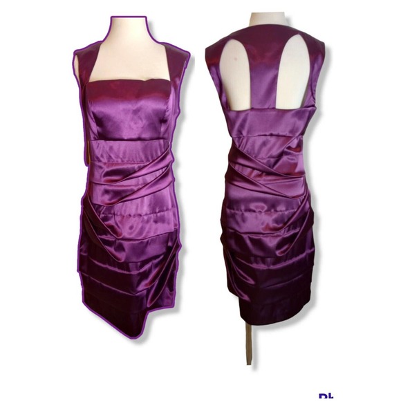 Adrianna Papell | Dresses | Hailey Logan Adrianna Papell Sz Formal Cocktail Ruched Purple ...